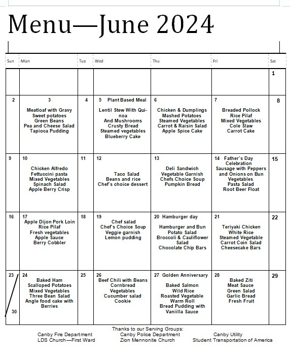 Nutrition – Canby Adult Center